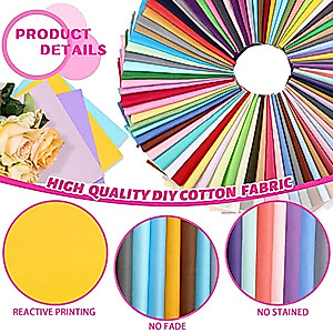 200 Pieces 10 x 10 Inches Solid Color Cotton Fabric Square Fabric Craft Fabric Scraps Multi Color Cotton Quilting Fabric Bundles Patchwork Precut for DIY Craft Sewing Clothing