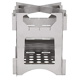 Wood Burning Stove, Portable Stainless Steel Folding Wood Burning Stove Mini Cooker for Outdoor Camping Travel Hiking Picnic