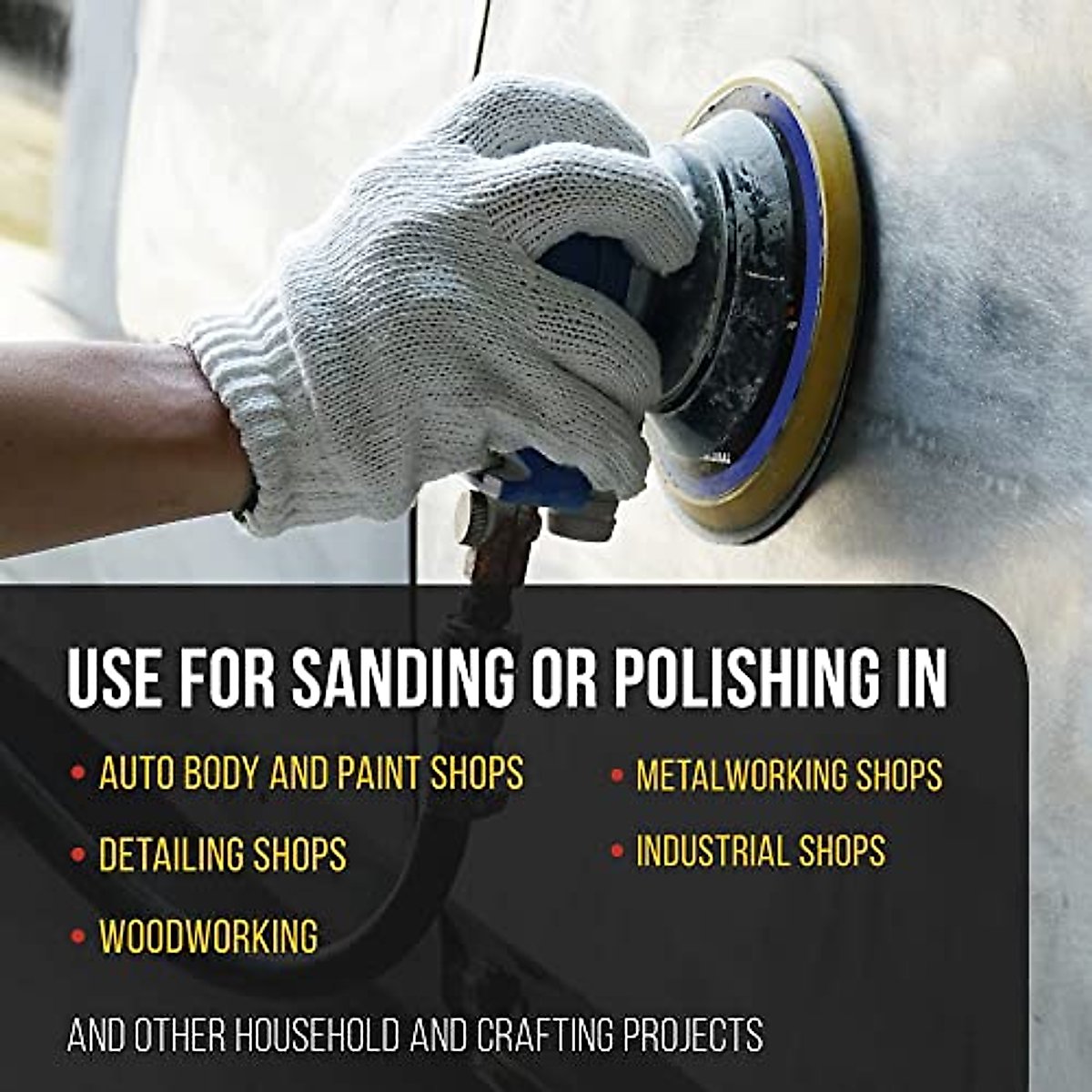 TCP Global 6" Hook & Loop DA Sander & Polisher Backing Plate Pad, 6 Hole Pattern Dustless - Dual-Action Random Orbital Sanding Pad - Low Profile Edge, Medium Density - for Auto Woodworking Sandpaper