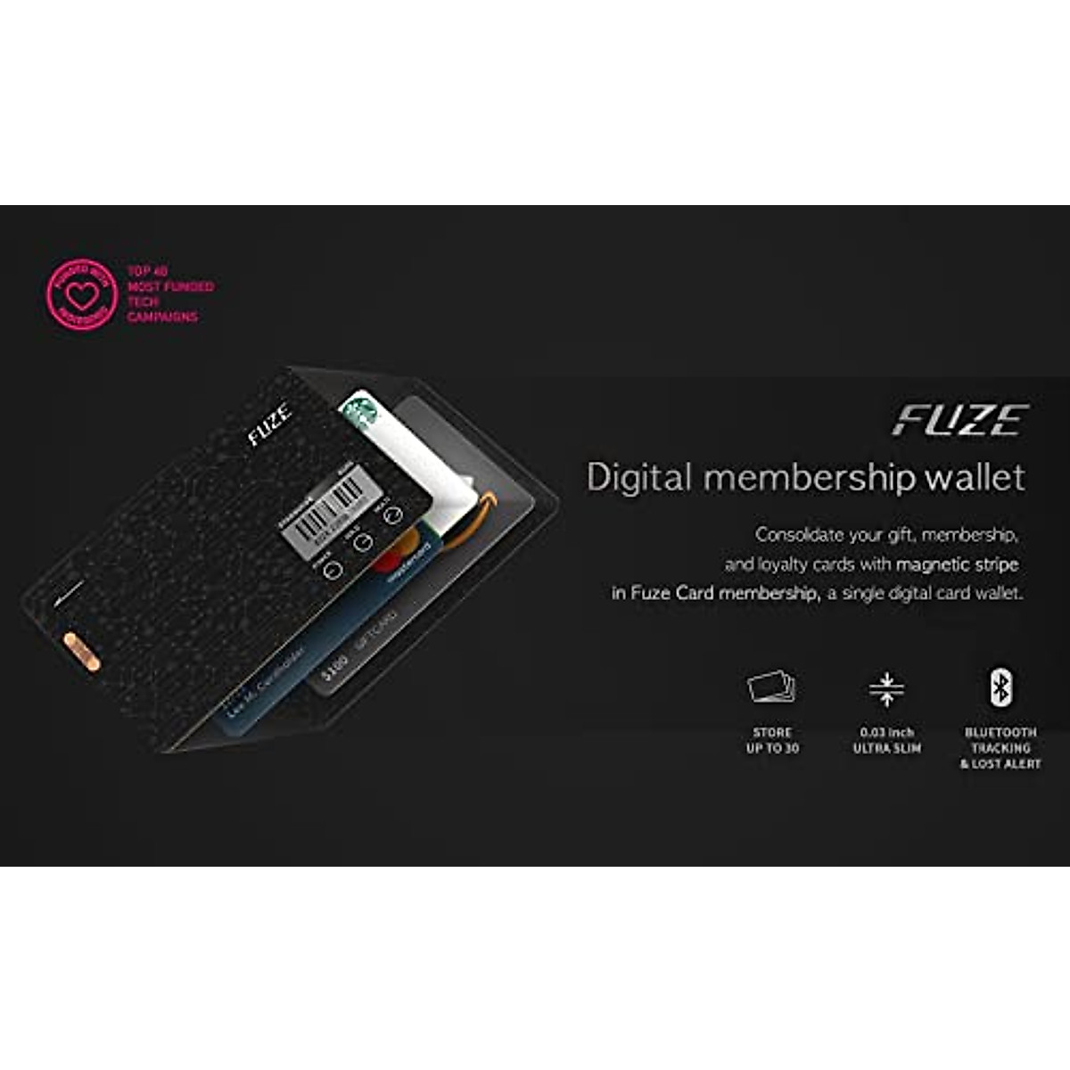 Fuze Card Membership | All-in-One Membership Card / e-membership card /Card-shaped digital minimalist wallet | loyalty card holder wallet | 0.03 inch ultra slim | DOES NOT SUPPORT EMV (IC Chip)
