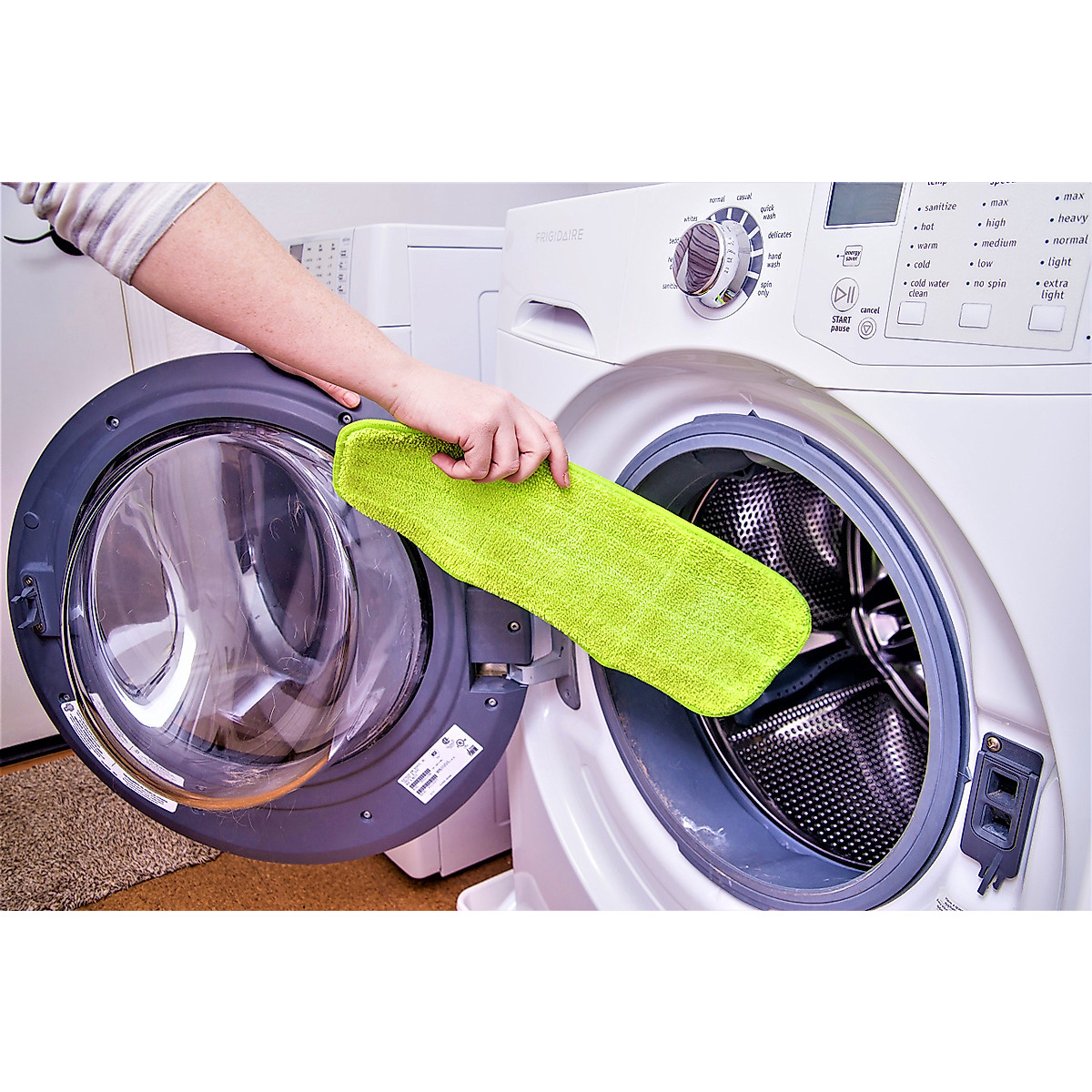 Washable Microfiber Mop Head (3 Pack) - Microfiber Replacement Mop Pads 16 x 5.5 Inches for Cleaning of Wet or Dry Floors - Professional Home/Office Cleaning Supplies, Blue