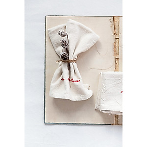 Creative Co-Op Square Cotton Napkins, Set of 4