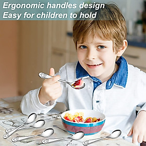 Erinnmy 24 Piece Kids Spoons Toddler Spoons,6.5 inch Stainless Steel Kids Silverware Toddler Utensils,Child and Toddler Safe Flatware Children Spoons,Baby Spoons for Self Feeding,Dishwasher Safe