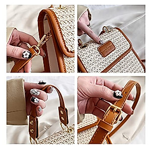 Women Straw Crossbody Bag Shoulder Bag Chic Hobo Tote Bag Mini Handbag Purse Cell Phone Bag Summer Beach