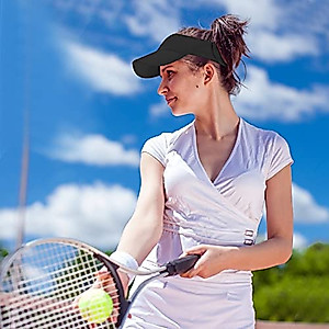 10 Pack Men Women Sun Visor Adjustable UV Protection Blank Sun Visor Hats Caps for Beach Pool Golf Tennis Sports(10Pack-Black)