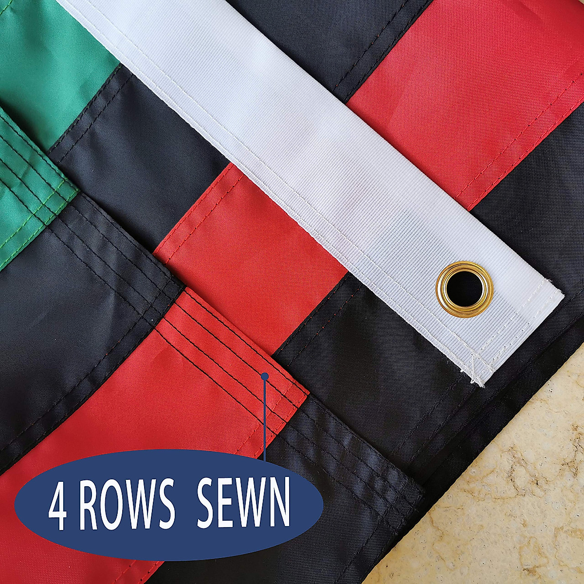 Embroidery Thin Red Blue Green Line Flag 3x5 Outdoor- Police Firefighter Military Flags Heavy Duty Vivid Colors UV Protection Double Stitched 210D Polyester with 2 Grommets