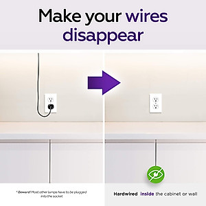 Hardwired LED Under Cabinet Task Lighting - 16 Watt, 24", Dimmable, CRI>90, 5000K (Day Light), Wide Body, Long Lasting Metal Base with Frost Lens