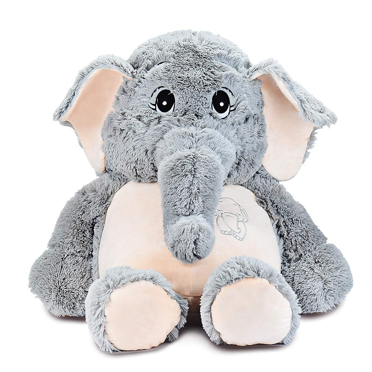 IKASA Giant Elephant Stuffed Animal Plush Toys Soft Gifts (Gray, 39 inches)