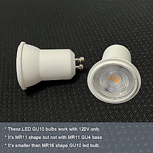 KAKEMONO Dimmable MR11 GU10 Base LED Bulb 35mm Mini/Small Spotlight 120V 3W Track Light, 20watt 35W Halogen Equivalent, Warm White 2700K, Pack of 4