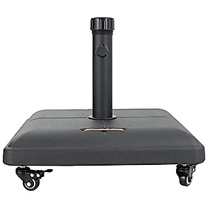 Christopher Knight Home Hayward 80lb Steel Square Umbrella Base with Wheels, Black