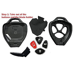 Horande 3 Button Replacement Key Fob Cover Shell fit for Toyota Scion TC RAV4 2008-2013 Avalon 2007-2011 Camry 2008-2013 Corolla 2009-2014 Venza Keyless Entry Key Fob Case