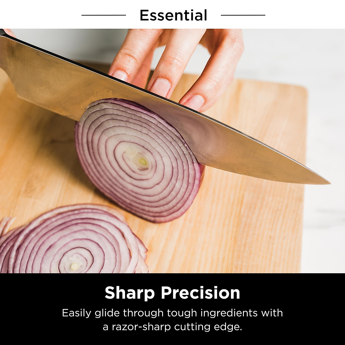 Ninja Foodi NeverDull 10-Piece Essential Knife System with Sharpener, Stainless Steel, Compact (K12010)