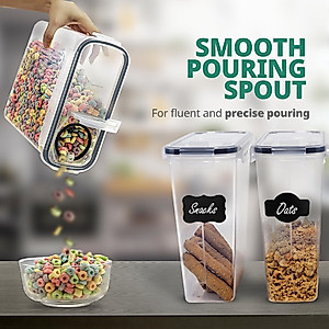 SirContainers Cereal Containers Storage - 4 Pack Airtight Food Storage Containers Large Cereal Dispenser 4 Liter Plastic Storage Containers with Lids