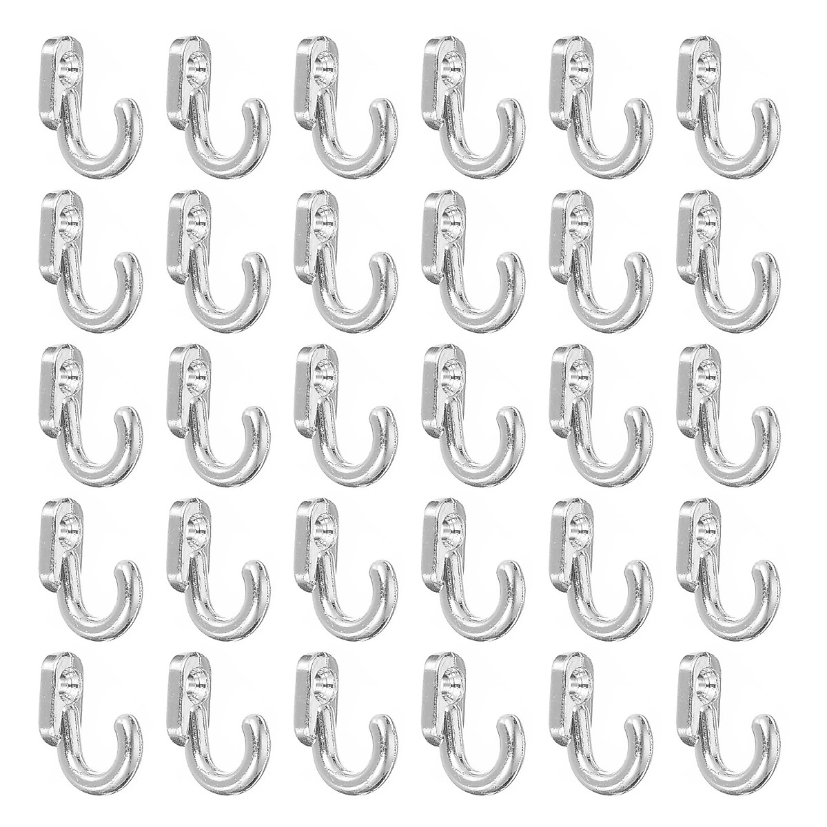 uxcell Wall Hooks, 30Pcs - Zinc Alloy Single Prong Vintage Clothes Hook, Hooks for Hanging Towel Coat Backpack Scarf Keys Hat Cup (Nickel,17mm)