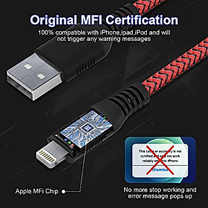 Extra Long iPhone Charger Cable, 20FT/6M Lightning Cord [Apple MFi Certified] Nylon Braided 2.4A Fast Charging Syncing Cable, USB Charging Cable for iPhone14 13 12 11 Pro Max Mini XR XS X