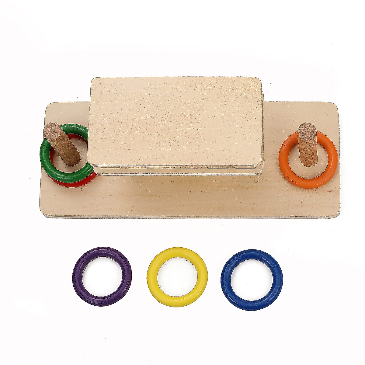 MEYOR Montessori Wooden Ring Slide Toys for Toddler Baby's Hand-Eye Coordination & Hands-on Skills