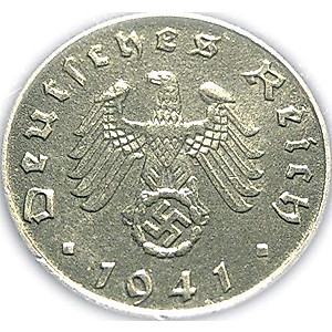 Nazi WWII Coin -- German 1940A (or Rarer Mint Mark and Date) 5 Pfennig