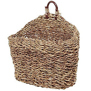 MyGift 6.5 Inch Handwoven Rattan Wall Hanging Storage Basket, Small Decorative Baskets