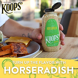 Koops' Horseradish Mustard – Bold and Zesty Horseradish Sauce, Gluten-Free, Kosher, Made in USA, From Quality Mustard Seeds – 12 Oz, Pack of 2
