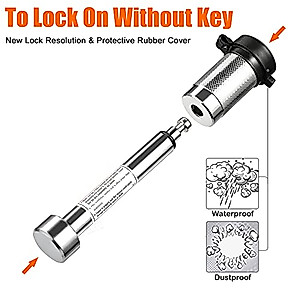 CZC AUTO Locking Hitch Pin Fit 2" & 2.5" Receiver, Trailer Hitch Lock with 5/8" Pin, Hitch Pin Lock for Class III IV, Chrome Coated Tow Hitch Locking Pin with Keys