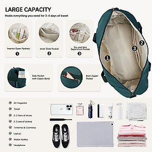 BOSTANTEN Weekender Bags for Women Travel Under Seat Carry On Bag Duffle Bag with Shoe Compartment Overnight Hospital Bags