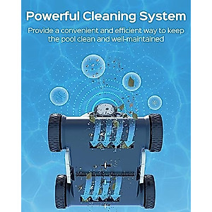 WYBOT 2023 Premium Cordless Robotic Pool Cleaner, Automatic Pool Vacuum with Powerful Suction, LED Indicator, Last 90 Mins, Self-Parking, Ideal for Above/In-Ground Flat Pools up to 40 Feet-Osprey 300