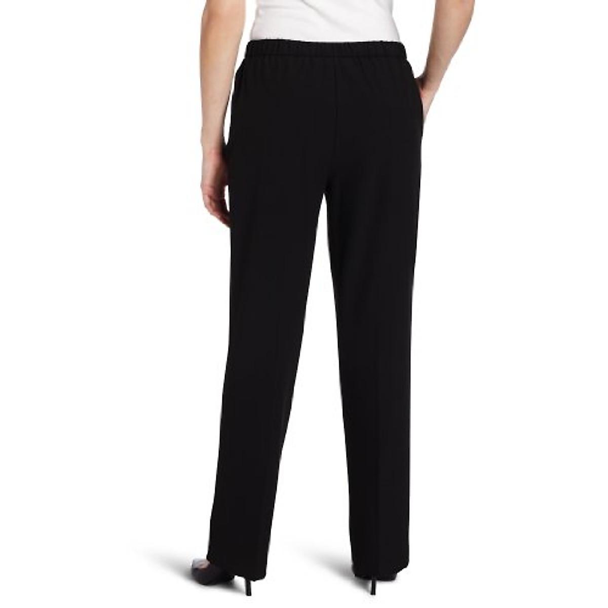 Briggs New York Womens Pull On (Regular Short & Tall Length) Dress Pants, Black, 16 Short US
