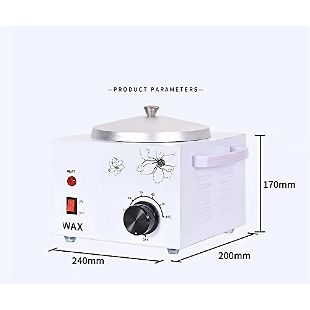 Single Pot Wax Warmer, Professional Electric Wax Heater Machine Facial Skin SPA Equipment with Adjustable Temperature Set