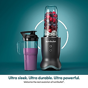 nutribullet Ultra Personal Blender NB50500, 32 oz, Gray & 4-pack Metal Straws