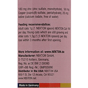 NEKTON Cat-VM Vitamins, Minerals, Taurine, and Arginine for All Cats 150gm / 5.29oz