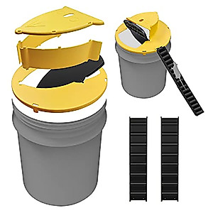 Flip N-Slide Bucket Lid Mouse / Rat Trap Cat Pattern Mouse Slide Traps Automatically Resets Humane Trap Door Style, Compatible with 5 Gallon Bucket, Multi Catch Mice Control Traps