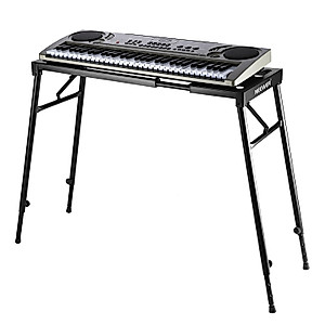 Neewer Collapsible Piano Keyboard Stand for 61-key / 76-key / 88-key Keyboard with Adjustable Height from 25.6"to 43.3"/65cm to 110cm and Length from 29"to 51.2"/73cm to 113cm, Black