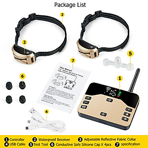 Rivulet Electric Wireless Dog Fence System Electric Dog Fence Training Collar w/Remote 2-in-1, Dog Containment Fence, Adjustable Vibration&Shock Rechargeable Pet Fence for Small Medium Large Dogs