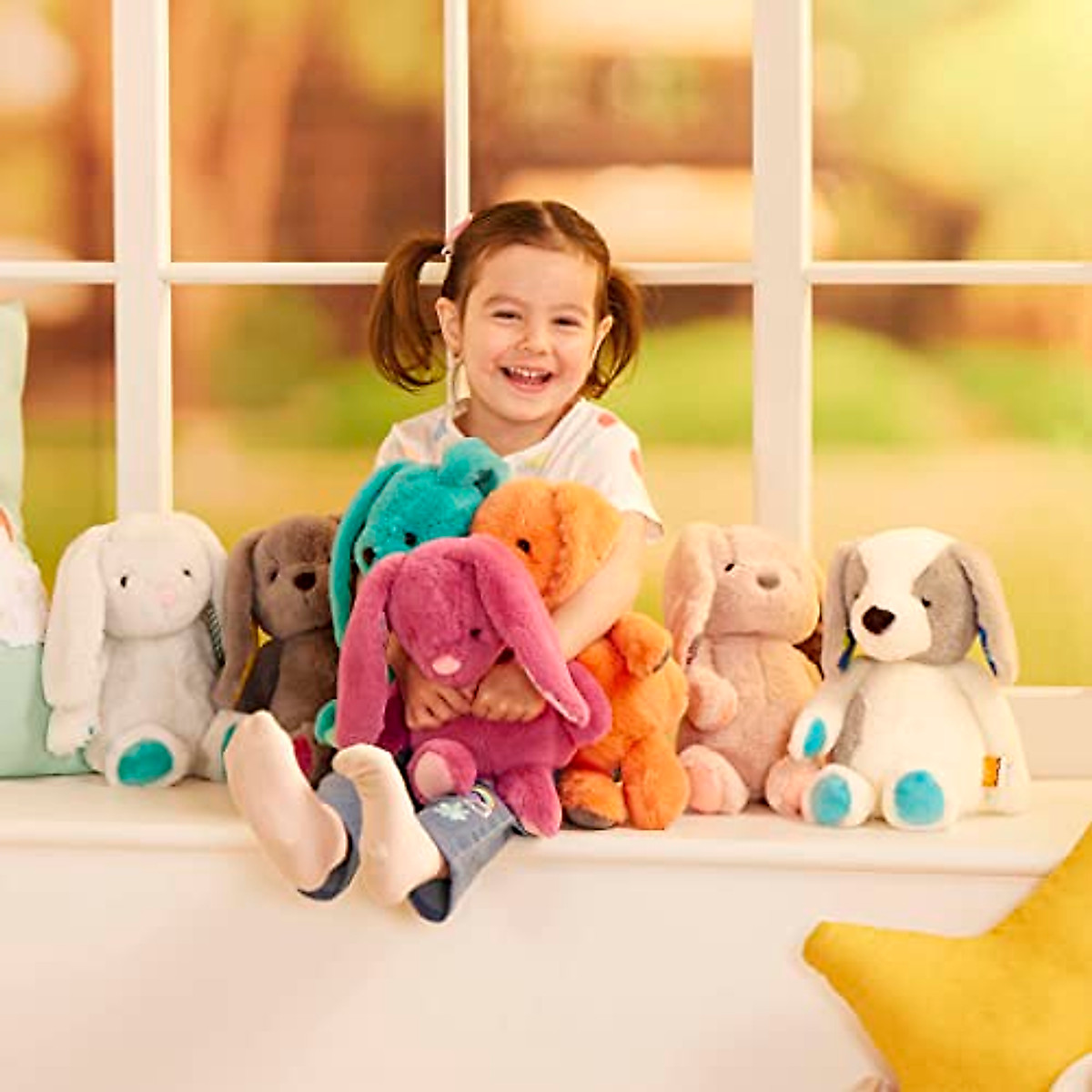 B. toys- B. softies- 12" Plush Bunny- Huggable Stuffed Animal Rabbit Toy- Soft & Cuddly Plush Bunny – Washable – Newborns, Toddlers, Kids- Happy Hues- Sprinkle Bunny - 0 Months +