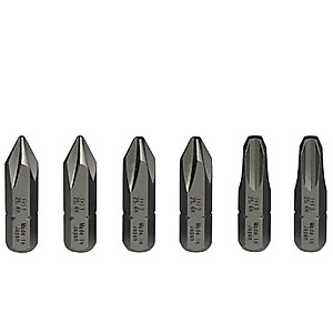 JIS B4633 1/4" Hex Screw Driver Bits | Made in Japan (+1 +2 +3 X 25.4mm - 6 Pcs)