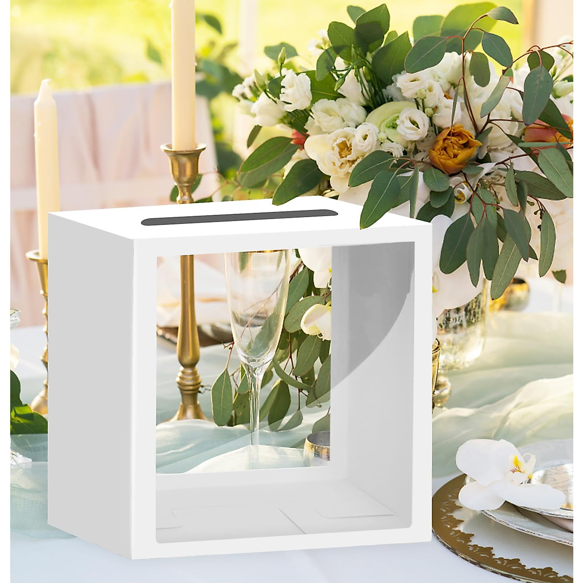 SietDESEO White Card Box for Party Diy Money Card Box Gift Card Box Holder for Wedding Reception Baby Shower Birthday Card Box