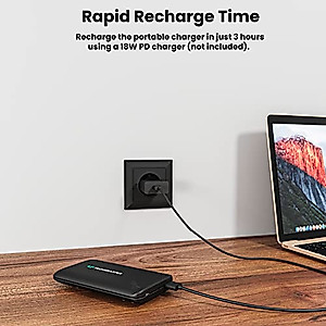 TECHSMARTER 12000mAh 18W USB-C PD Wireless Power Bank with Anti-Slip Suction Cups. Portable Charger Compatible with iPhone 15, 14, 13, 12, 11, SE 2020, X, XR, XS, Samsung S23, S22, S21, S20, S10, S9