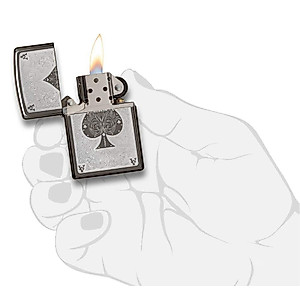 Zippo Spade Card Pocket Lighter, Black Ice
