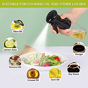 Rayhee Oil Sprayer for Cooking, Olive Oil Sprayer Mister, 200ml Glass Oil Spray Bottle, kitchen Gadgets Accessories for Air Fryer,Canola Oil Spritzer, Widely used for Salad Making,Baking Frying, BBQ