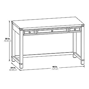 OSP Home Furnishings Baton Rouge Writing Desk, Walnut