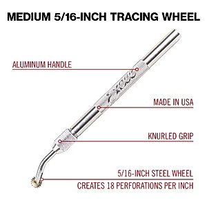 Excel Blades 3 Piece Excel Pounce Wheel Sets, Fabric Tracing Wheel, Embossing Tool and Perforator, Includes 3 Head Attachments, Great for Indentations