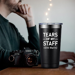 DOEARTE Christmas Gifts for Boss - Tears of My Staff - Boss Gifts for Men - Appreciation, Retirement Gifts for Boss, Employees, Leader - 20oz Boss Tumbler