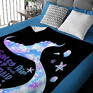 Mermaid Cute Tail Scales Glitter Crystal Mermaid Fish Scale Flannel Blanket Fleece Cozy Throws Soft Blankets for Wedding Birthday Valentines Halloween Couch Beding Picnic-40“x30 XSmall for Pets