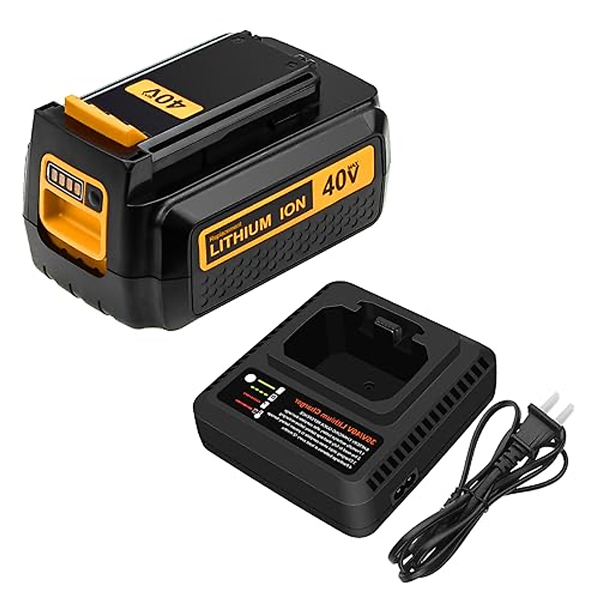 3.0Ah 40 Volt LBX2540 Battery Replacement for Black and Decker 40V Lithium Battery LBX1540 LBX2040 LBXR36 LBXR2036 LBX36 and LCS40 LCS36 Charger for Black&Decker 36V/40V Battery(Yellow)