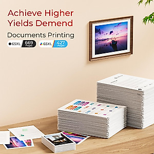 65XL Ink Cartridge Combo Pack replacemet for HP 65 Ink, 65 65XL ejet Remanufactured Ink Work with HP DeskJet 3772 3755 3700 3722 3752 2655 2622 2652; Envy 5055 5052 5058 Printer (1 Black, 1 Tri-Color)