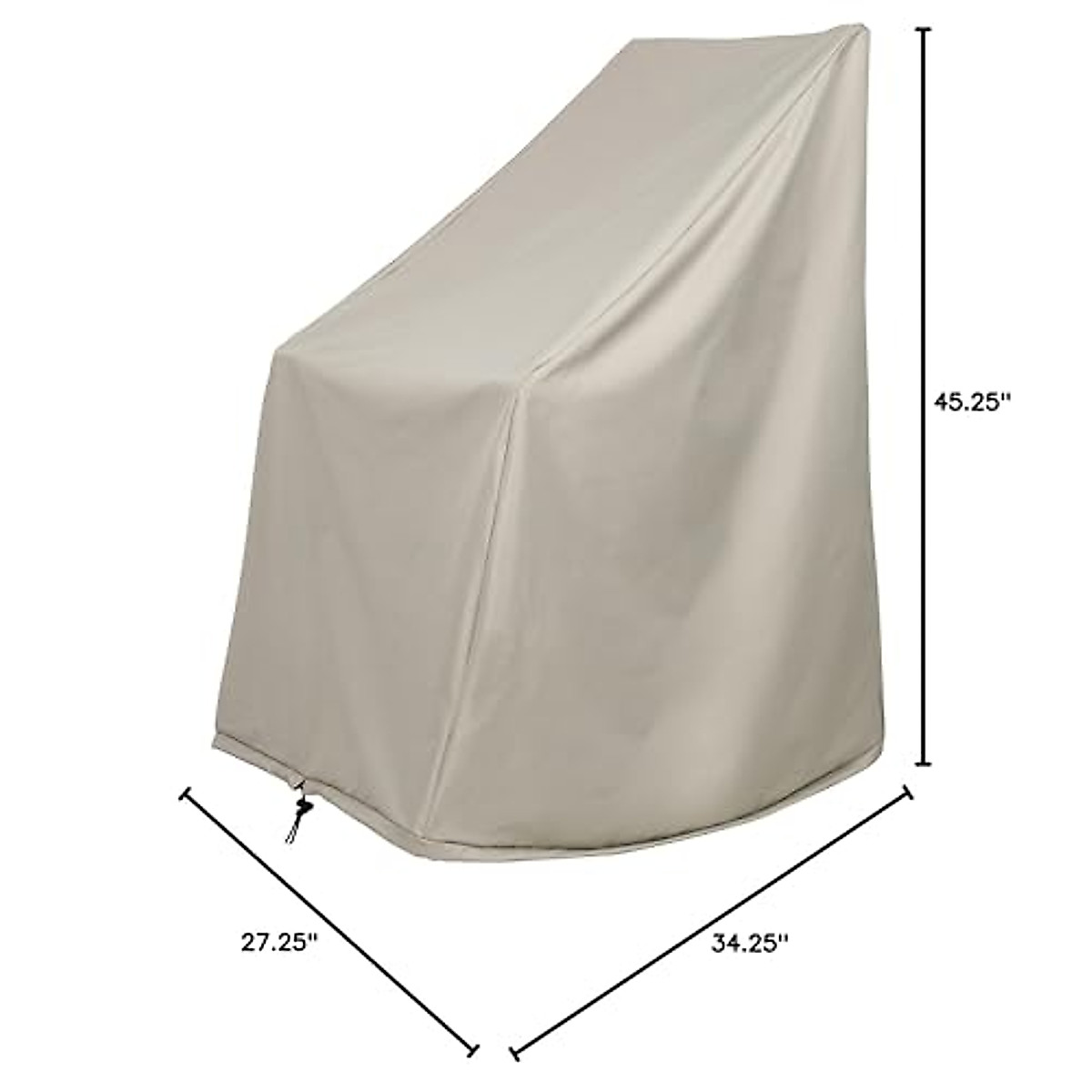 Shine Company Weatherproof Outdoor Rocking Chair Cover, 100% Woven Polyester, Elastic Cord with Toggle, Gray