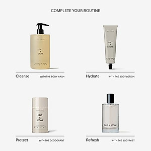 SALT & STONE Antioxidant-Rich Body Wash - Santal & Vetiver | Cleanse, Nourish & Soften Skin with Niacinamide & Hyaluronic Acid | Free From Parabens, Sulfates & Phthalates (15.2 fl oz)