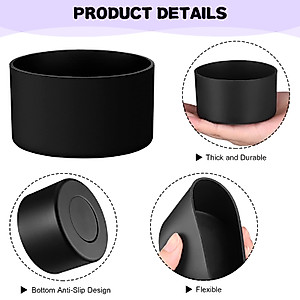 Honeydak 3 Pieces Silicone Sleeve Bottom Base Accessories for 16 oz Spray Bottles Anti Slip Cosmetic Spray Bottom Cover Washable Rubber Bottom Base for 12 to 24 oz Water Bottles (Black)
