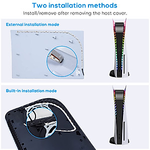 LED Light for PS5/PS5 Slim, RGB Light Strip DIY Decoration for PS5/PS5 Slim Console with 5050 LED Lights Flexible Lights Strips for PS5/PS5 Slim Console
