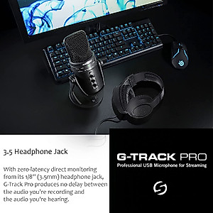 Samson G-Track Pro USB 24-bit Studio Condenser Mic with Audio Interface with The G-Track Pro Pop Filter and Cleaning Cloth - Top-Value Microphone Bundle